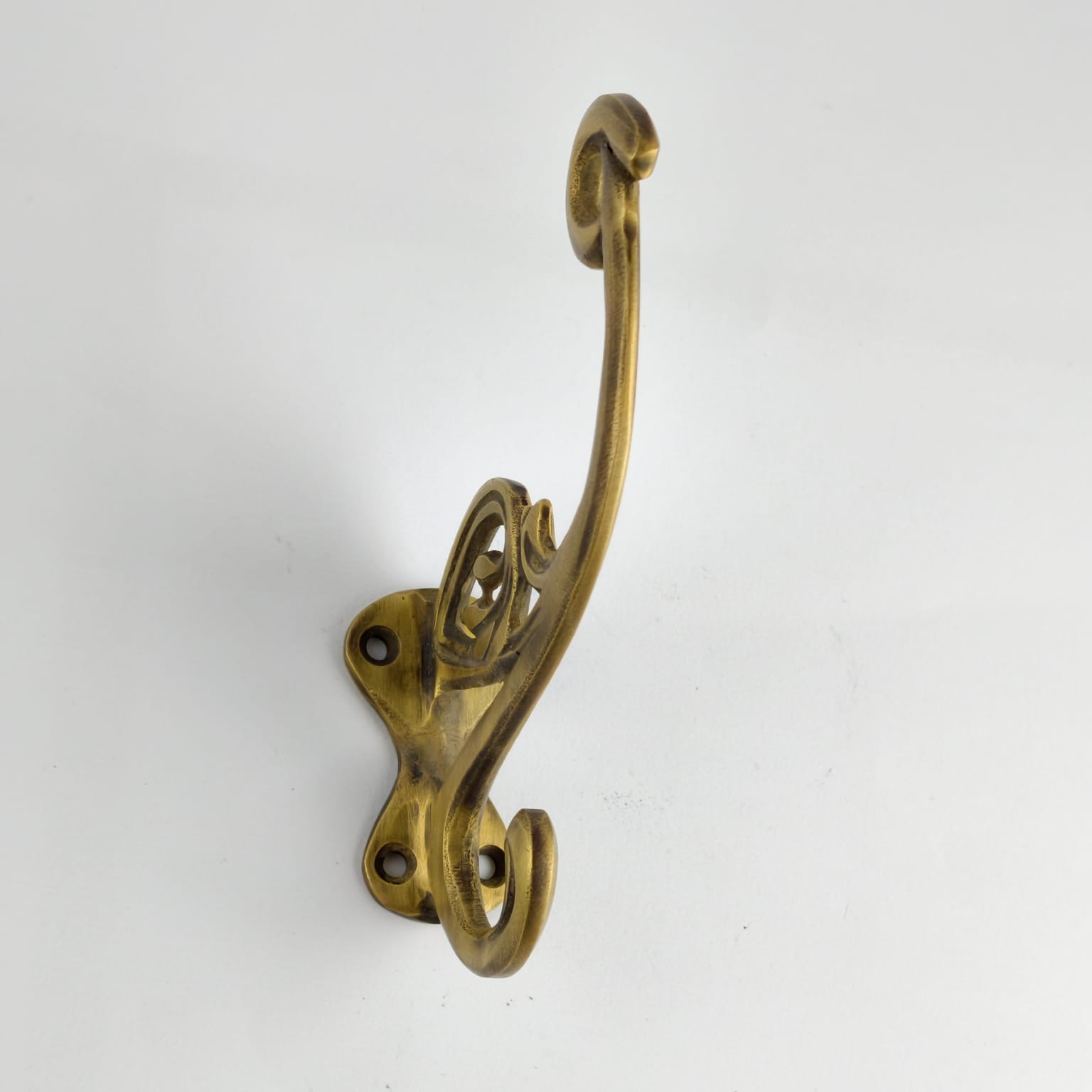 2 COAT HOOKS solid brass old style 5" flower hall stand watson 490A ...