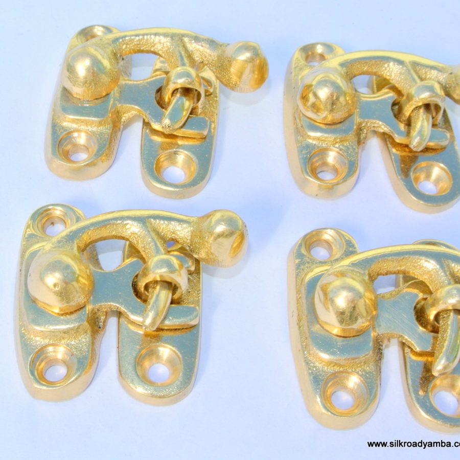 4 Nice tiny small polished box Latch catch solid brass furniture ...