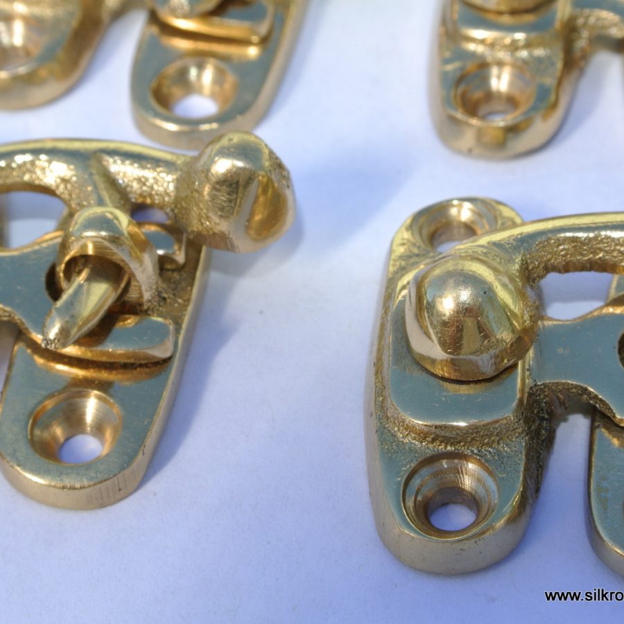 4 Nice tiny small polished box Latch catch solid brass furniture ...