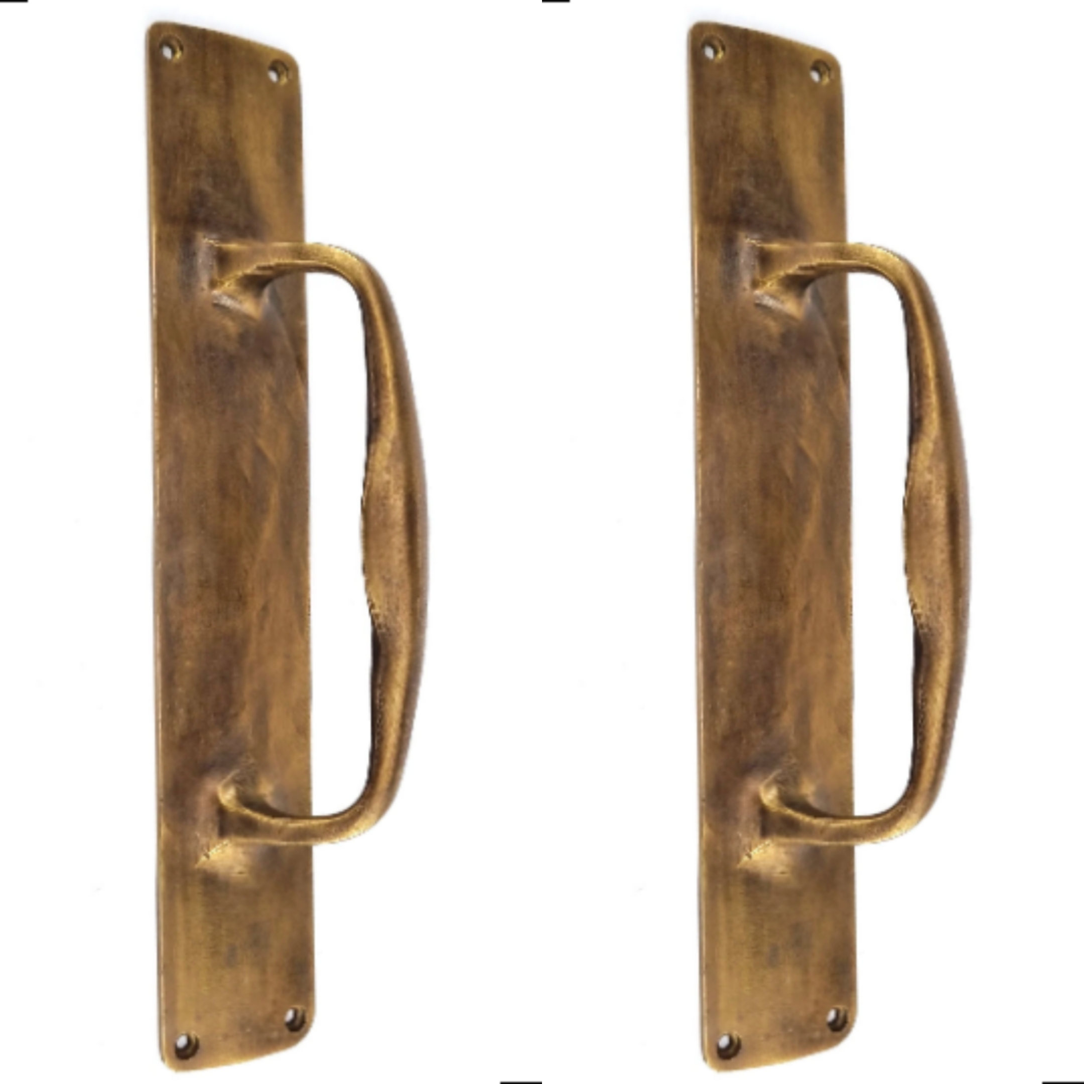 2 large barn DOOR handle pulls solid heavy brass 12"inches 30 cm old ...