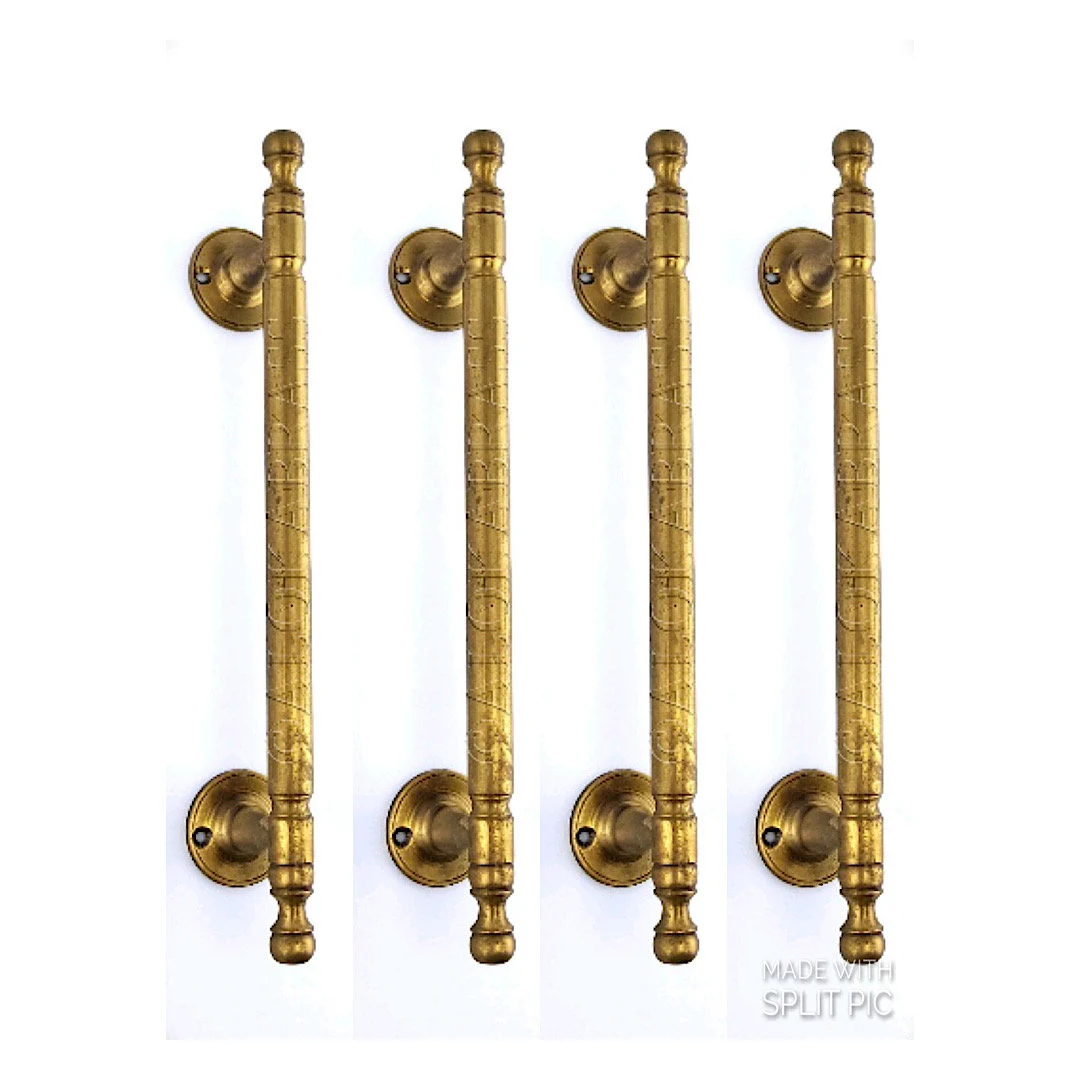 4 FACE FIX brass 12" inch Kitchen Cabinet Grab pulls 32 cm Old vintage ...
