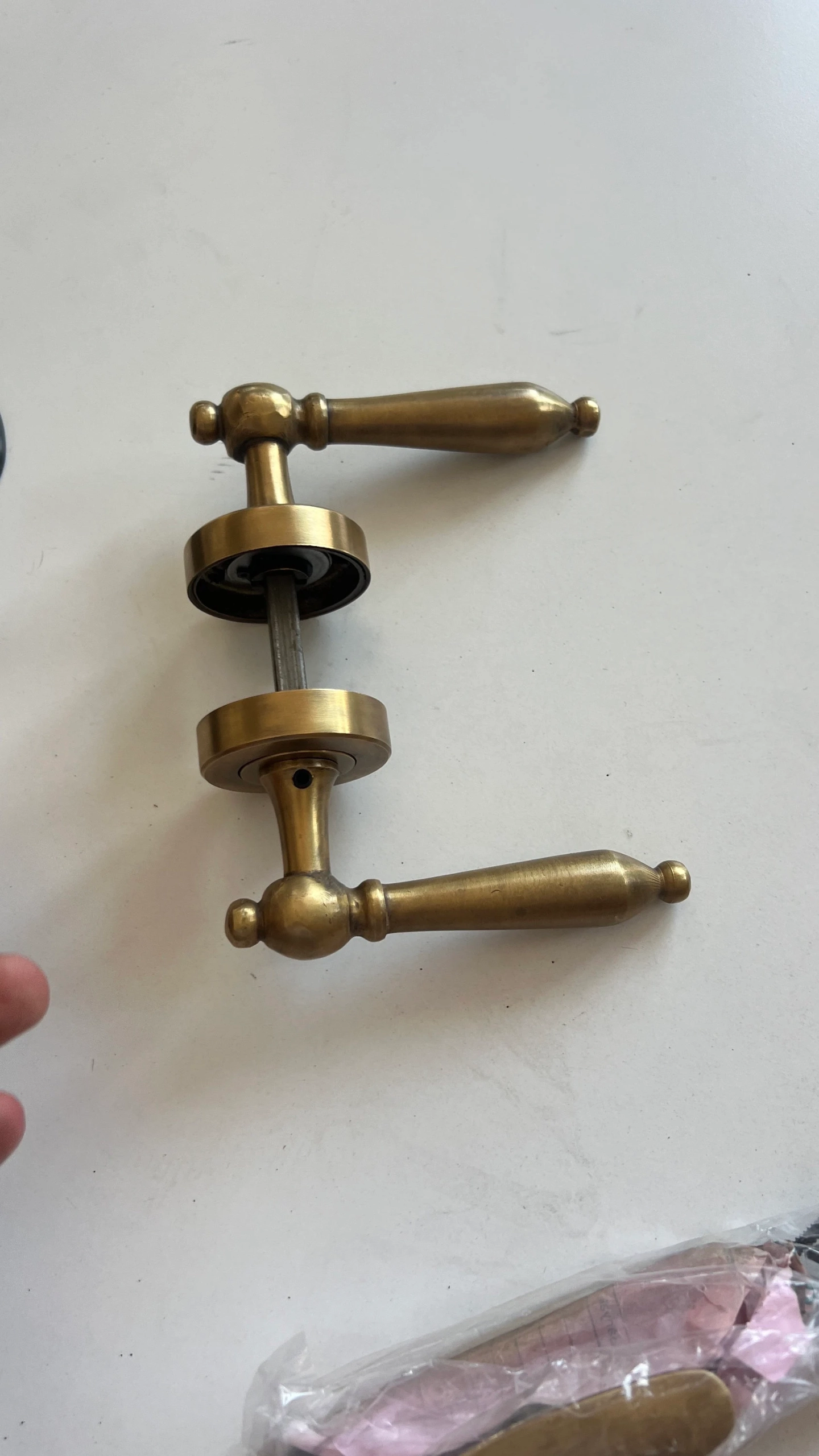 Solid very heavy French old repro style Large lever 2 handles set house ...