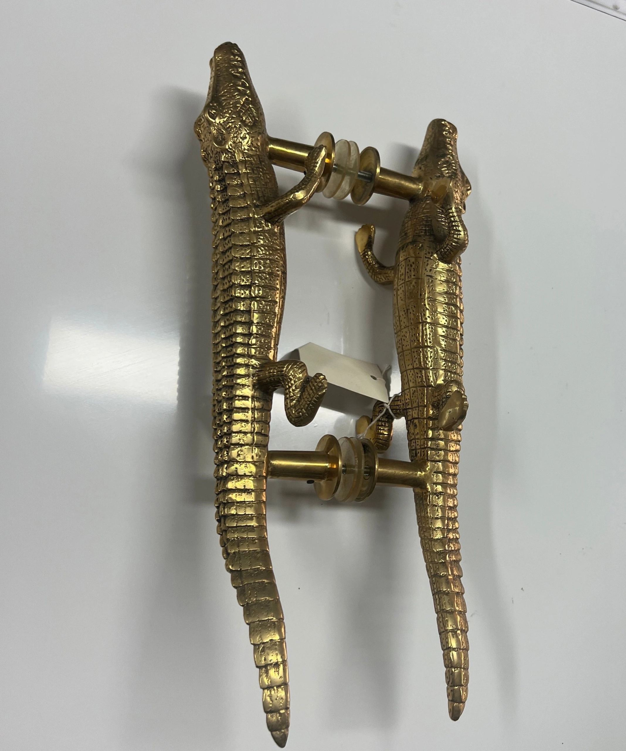 2 back to back shower glass metal or wood heavy brass Crocodile DOOR ...