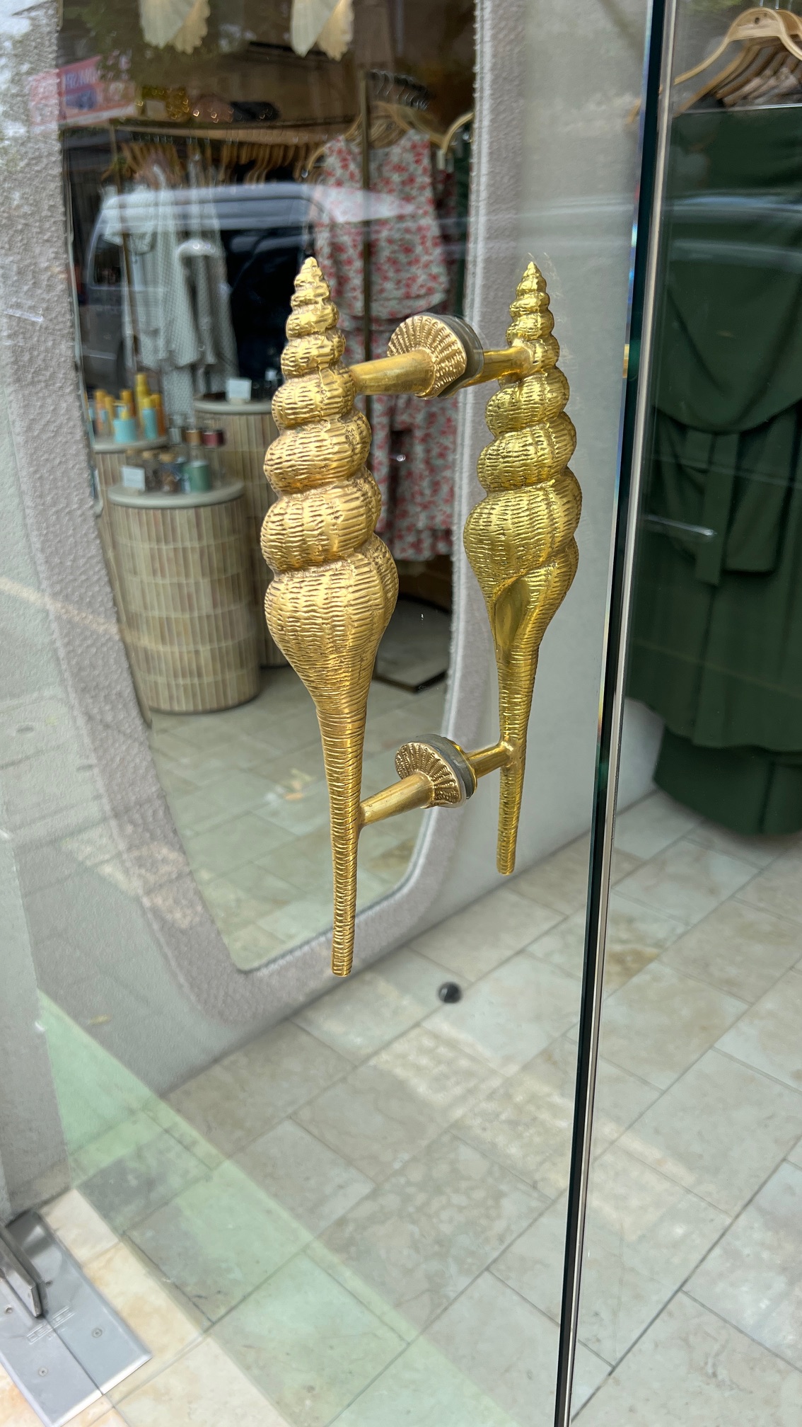 back to back 12.1/2" inch long brass Gorgeous rustic Large Shell Shape ...